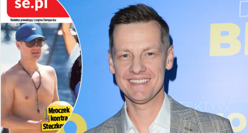 Marcin Mroczek z różańcem na plaży. Nawet na wakacjach nie ukrywa wiary ...